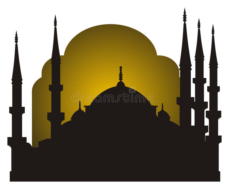 Mosque on the dark stock illustration. Illustration of people - 156309980