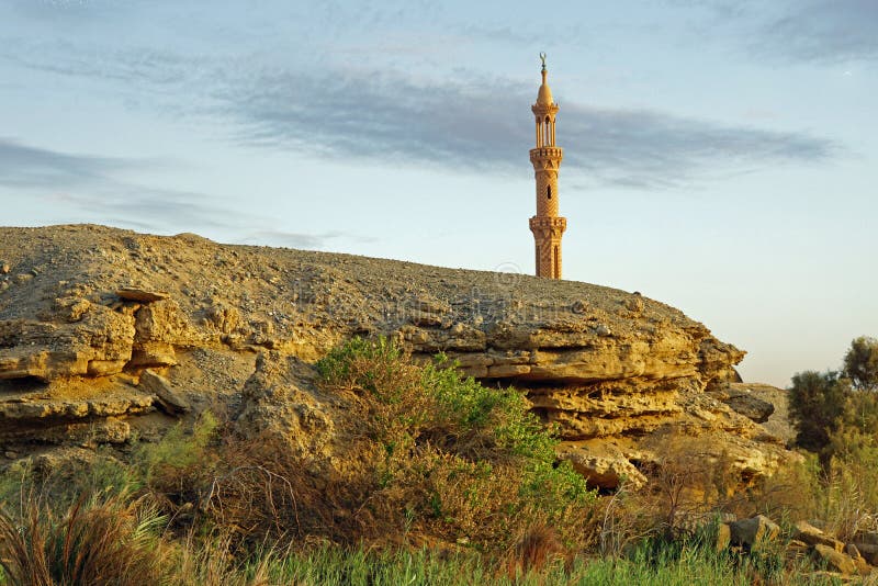 Mosque desert landscape stock image. Image of cloudscape - 46286849