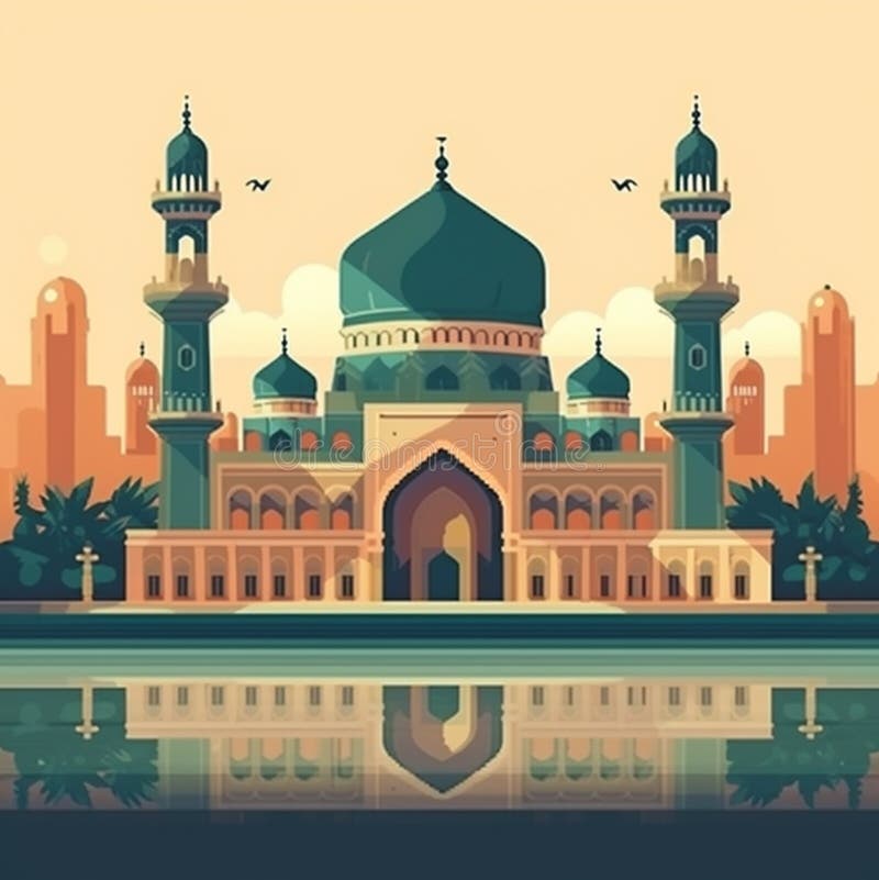 Mosque design illustration stock illustration. Illustration of building ...