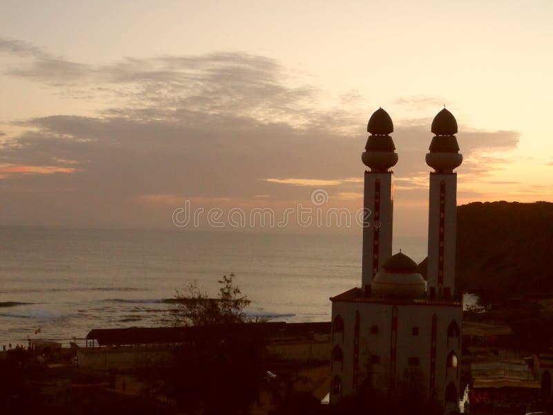 Mosque of Divinity in Front of Dakar Beach Stock Image - Image of beach ...