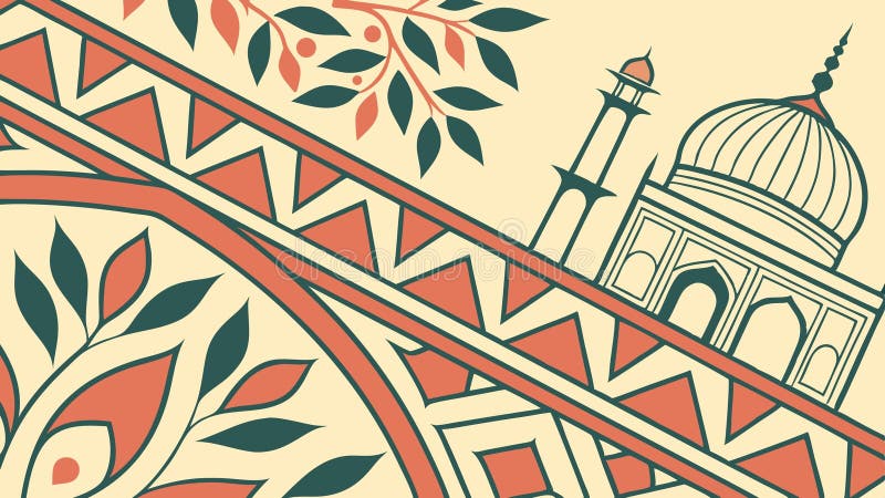 Mosque Dome with Geometric Floral Pattern, Vector Design Generative AI ...