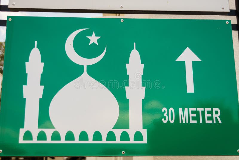 Mosque dome sign in street stock photo. Image of graphic - 77465012