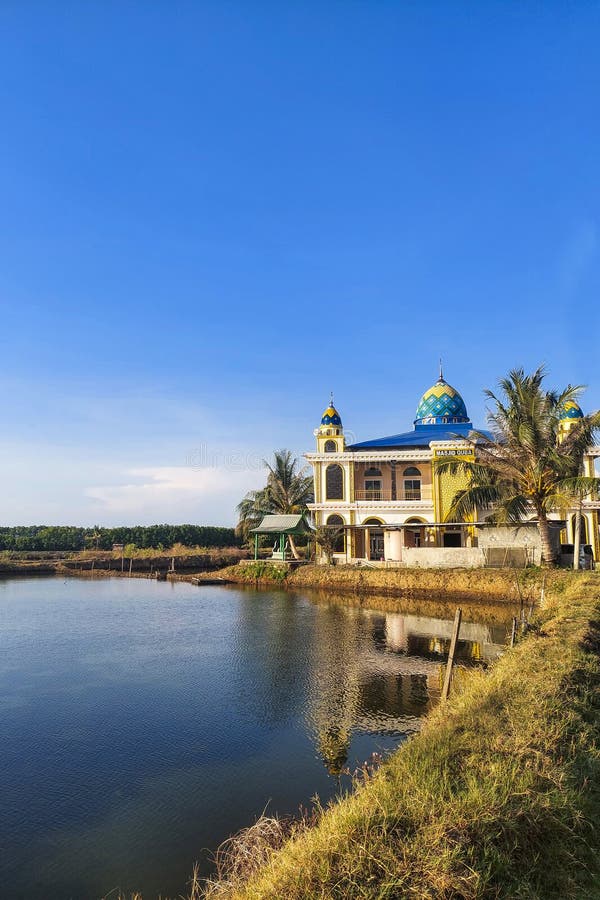 Mosque on the Edge of the River during the Day Stock Image - Image of ...