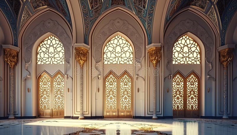 Mosque Element in Ornate Arabic, Islamic Architecture Style Interior ...