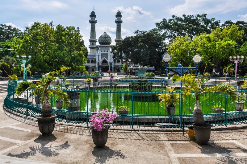 Mosque and a Fountain in Malang, Indonesia Editorial Photo - Image of ...
