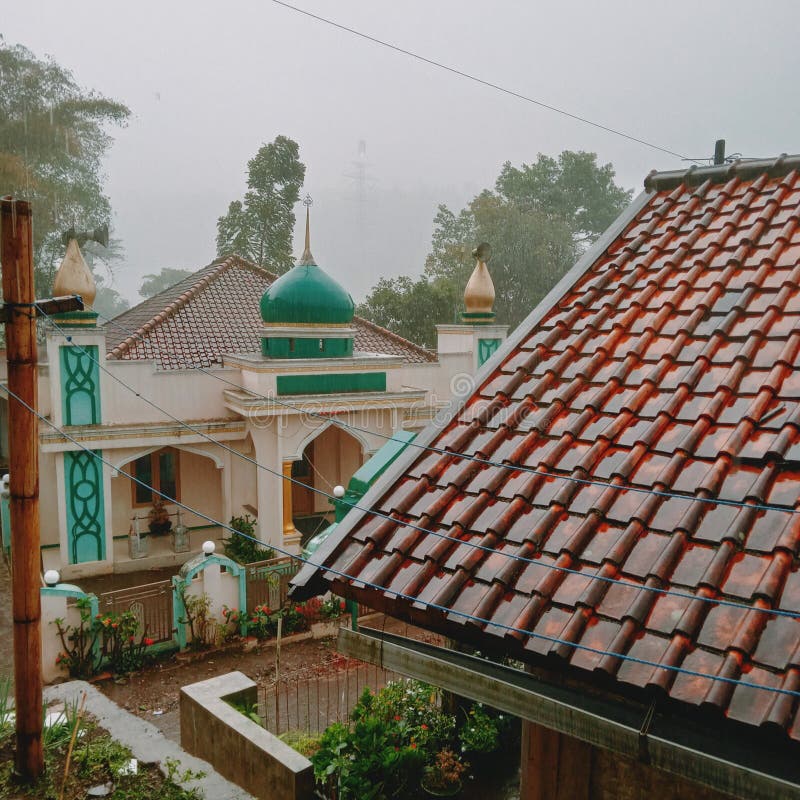 Mosque in the Front My Home Stock Photo - Image of town, front: 338373874