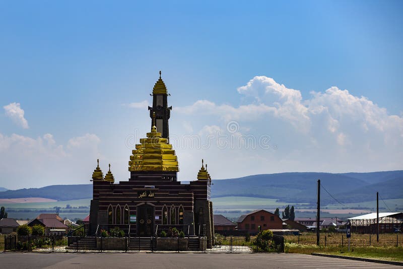 The Ingushetia, Magas, June 27, 2018, Mosque with Golden Domes ...