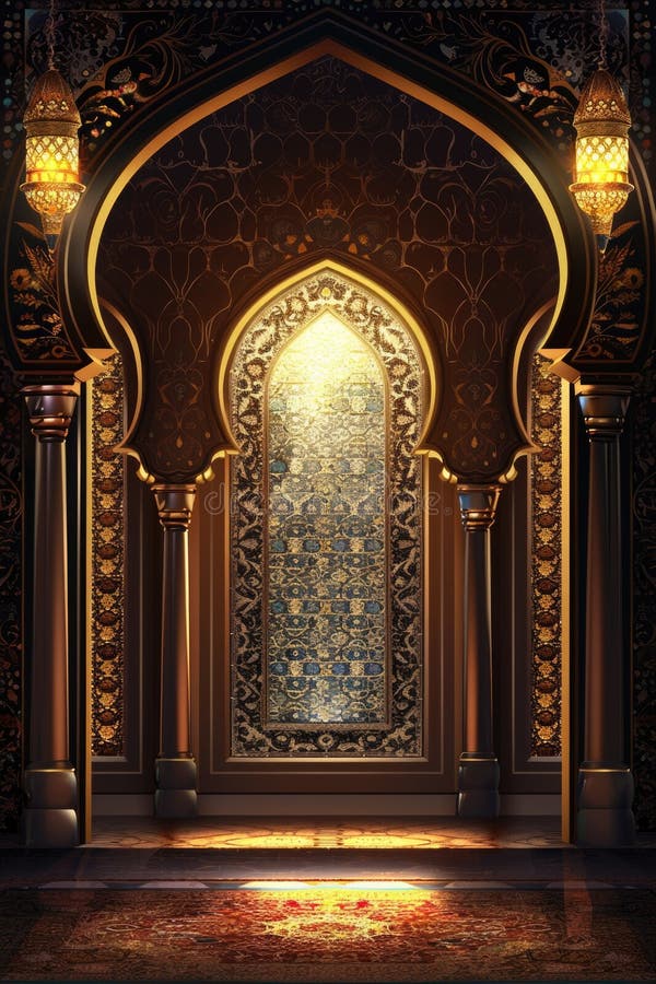 Islamic Mosque Interior stock photo. Image of artistry - 364458086