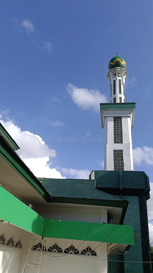 Mosque High Tower Green stock image. Image of islam - 281066571