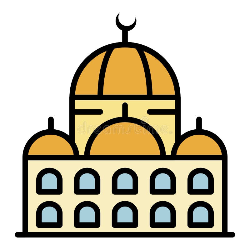 Mosque Icon Color Outline Vector Stock Vector - Illustration of ...