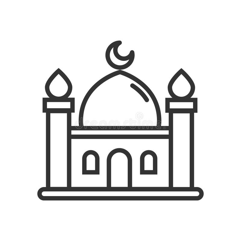 Set of Mosque Icon or Prayer Room Sign Isolated. 3D Illustration ...