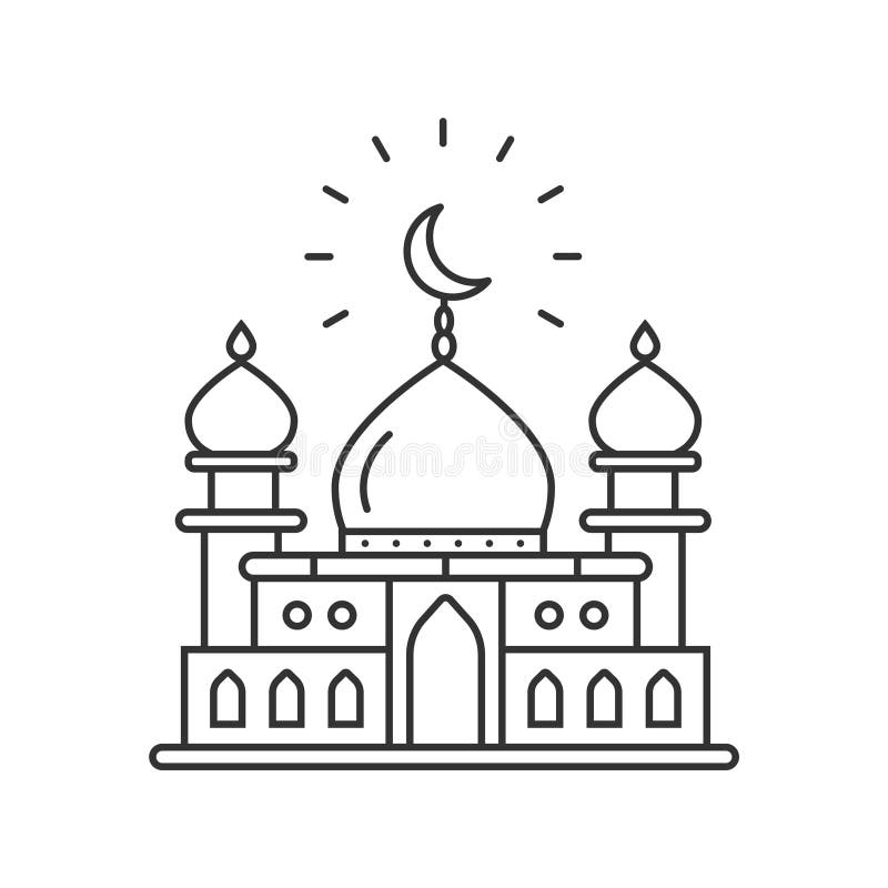 Mosque Icon for Moslem Praying Place Isolated Flat Style Stock Vector ...