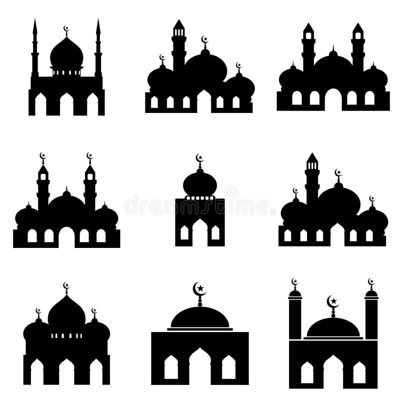 Mosque Icon Set 1 stock vector. Illustration of eastern - 78108126