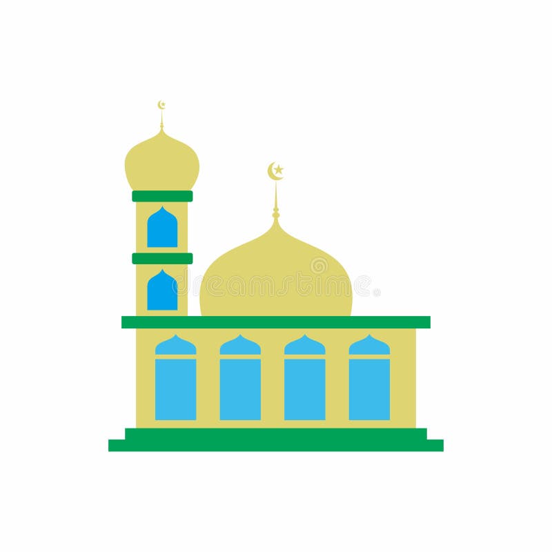 Mosque Icon Vector, Simple Mosque Icon Stock Vector - Illustration of ...