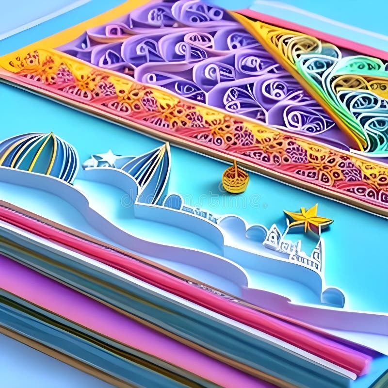 Mosque Illustration in Books Cover for Background Stock Illustration ...