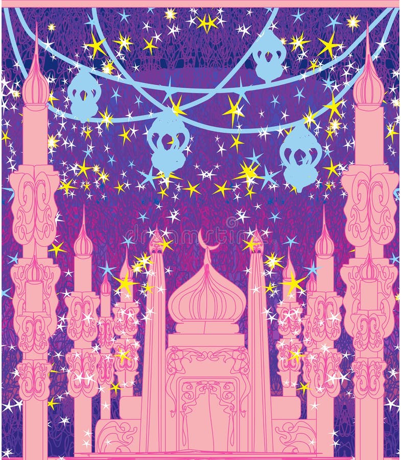 Ramadan Background - Mosque Card Stock Vector - Illustration of design ...