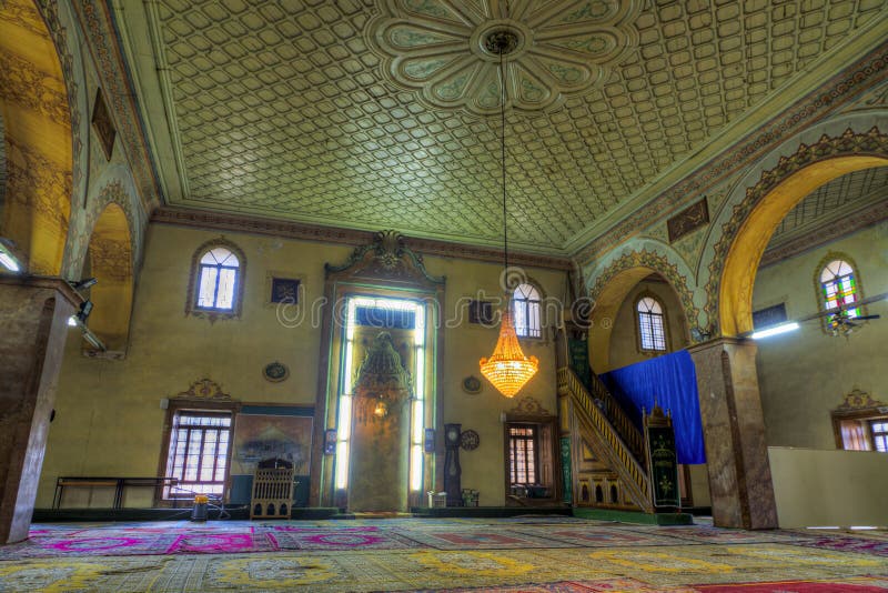 Mosque Interior with Intricate Geometric Designs Stock Image - Image of ...