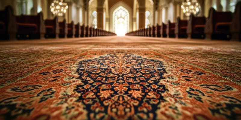 Mosque Interior, Carpeted Floor, Islamic Architecture Stock Photo ...