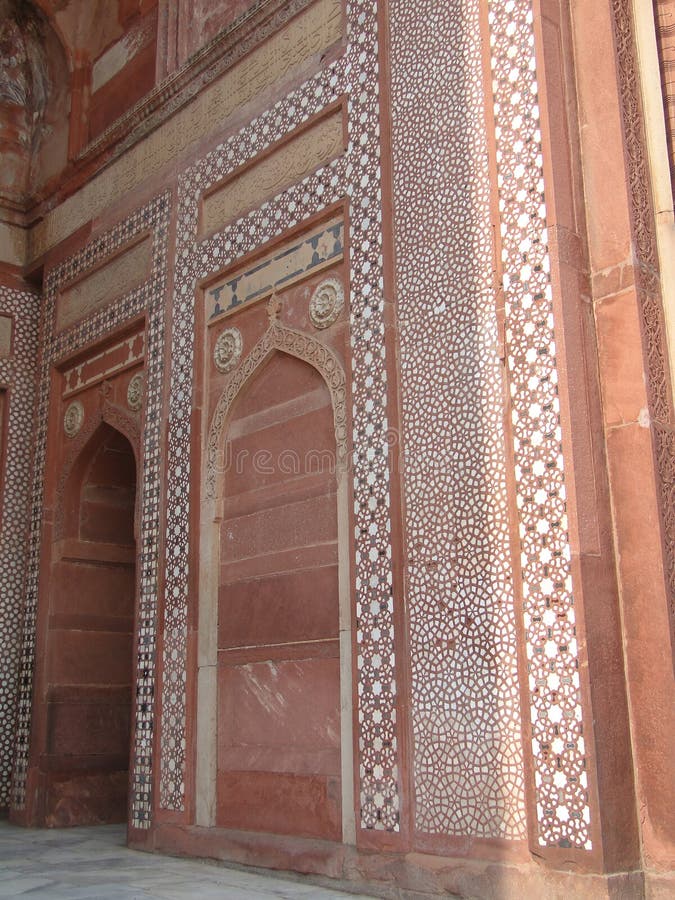 Mosque Interior with Intricate Geometric Designs Stock Image - Image of ...