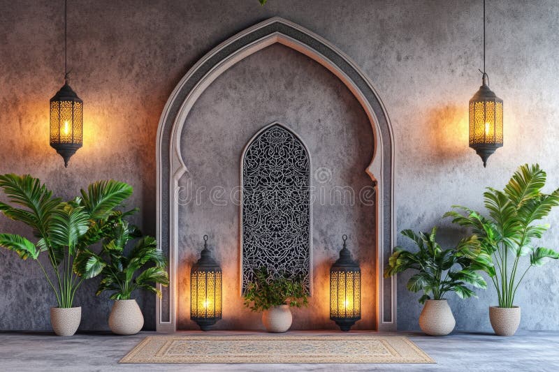 Mosque Interior at Night stock photo. Image of spirituality - 362217574