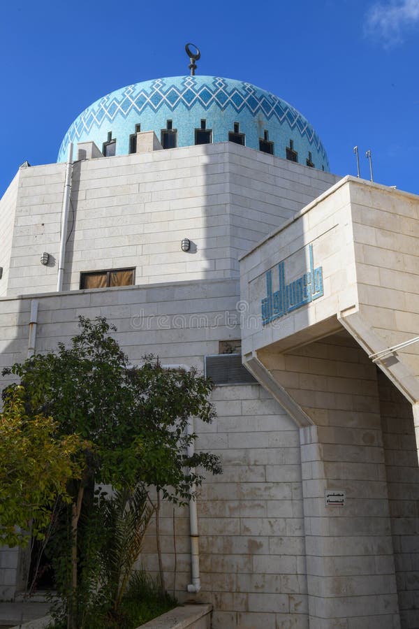 Mosque King Abdullah I at Amman on Jordan Editorial Photography - Image ...