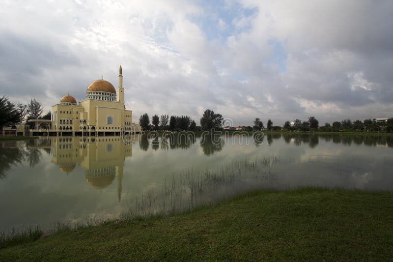 Mosque by the lake stock photo. Image of prayers, trees - 874038