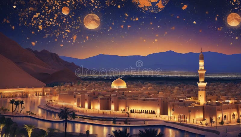 Arabic Night stock illustration. Illustration of exterior - 294038035