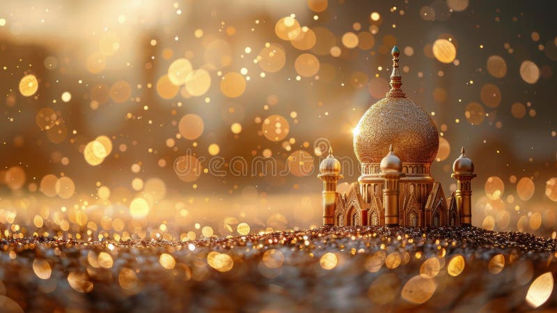 Mosque Illuminated by Lights Stock Image - Image of night, detail ...