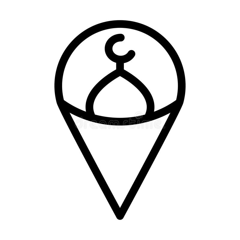 Mosque Location Icon, Pin Point Symbol, Vector Illustration Design ...