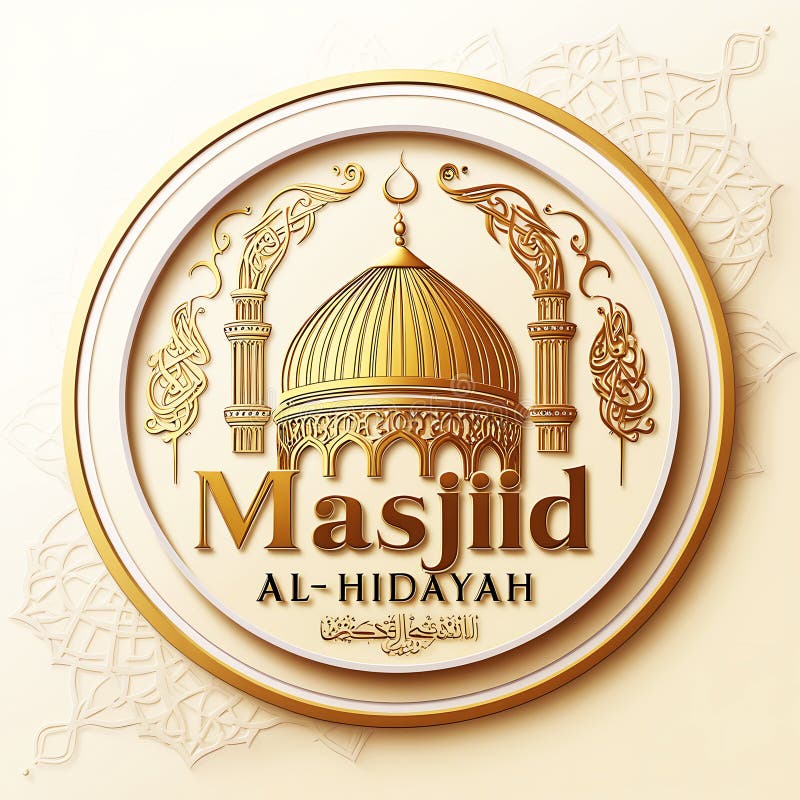 Mosque Logo Design Islamic Wallpaper Half Moon Stock Illustration ...