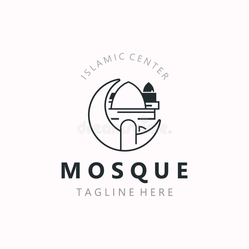 Mosque Logo Design, Simple Islamic Architecture, Emblem Symbol Islamic ...