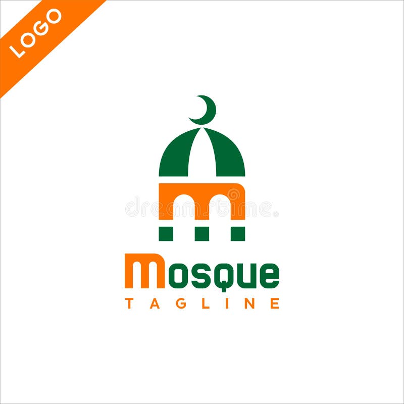 Mosque Logo - in the Form of a Mosque with the Letter M As the Pillar ...