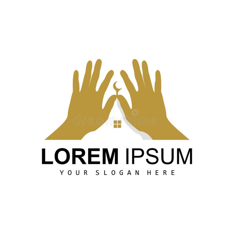 Mosque Logo, Vector Hands Forming Mosque, Hand Logo Unique Design ...