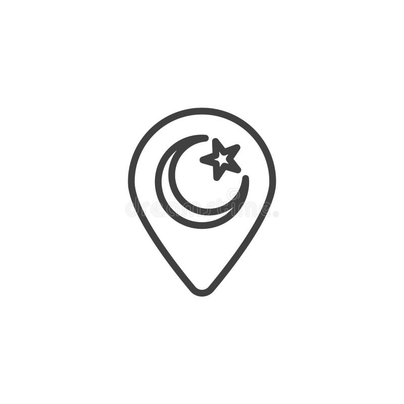 Mosque Line Icon, Outline Vector Sign, Linear Style Pictogram Isolated ... Mosque Line Icon, Outline Vector Sign, Linear Style Pictogram Isolated ...