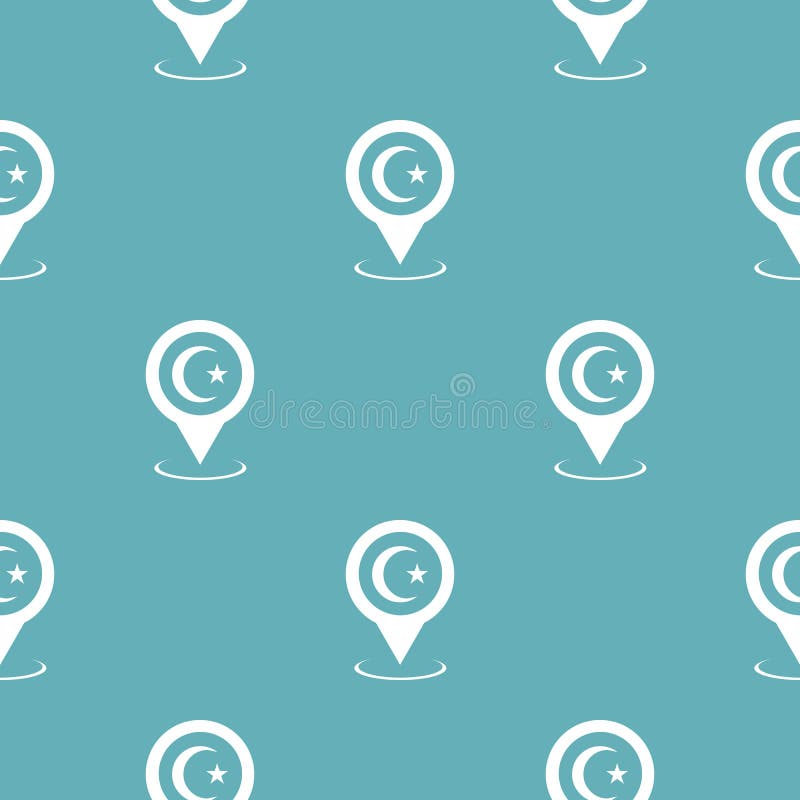 Mosque Map Pointer Pattern Seamless Blue Stock Illustration ...