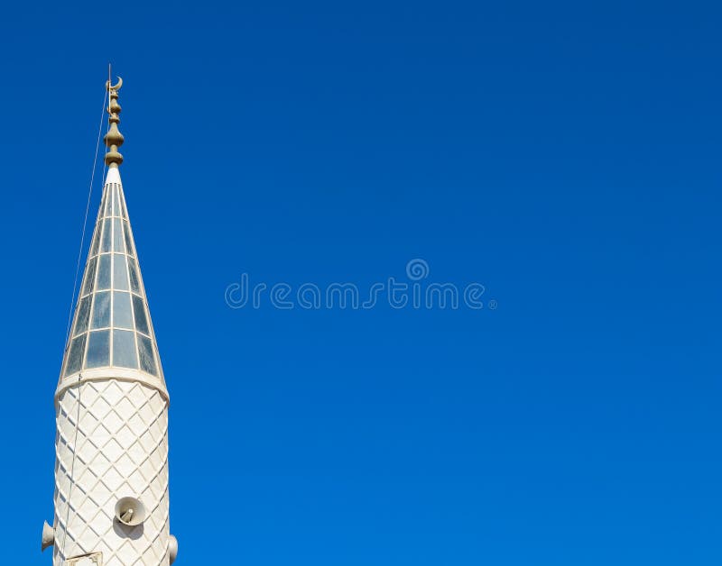 Mosque Minaret on a Background of Blue Sky in Turkiye Stock Photo ...