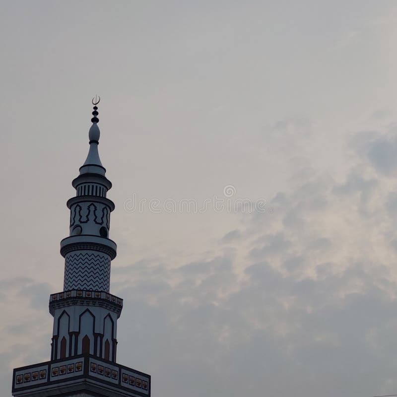 Mosque Minaret with a Unique Design Stock Image - Image of reflection ...