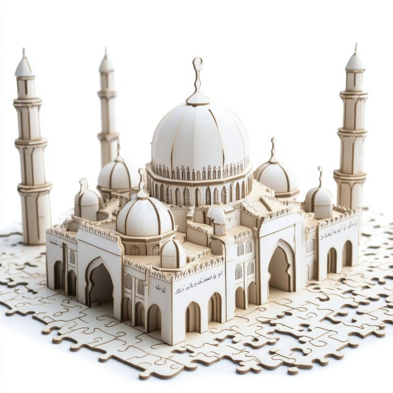 A Mosque Model Constructed from Interlocking Puzzle Pieces Shown Stock ...