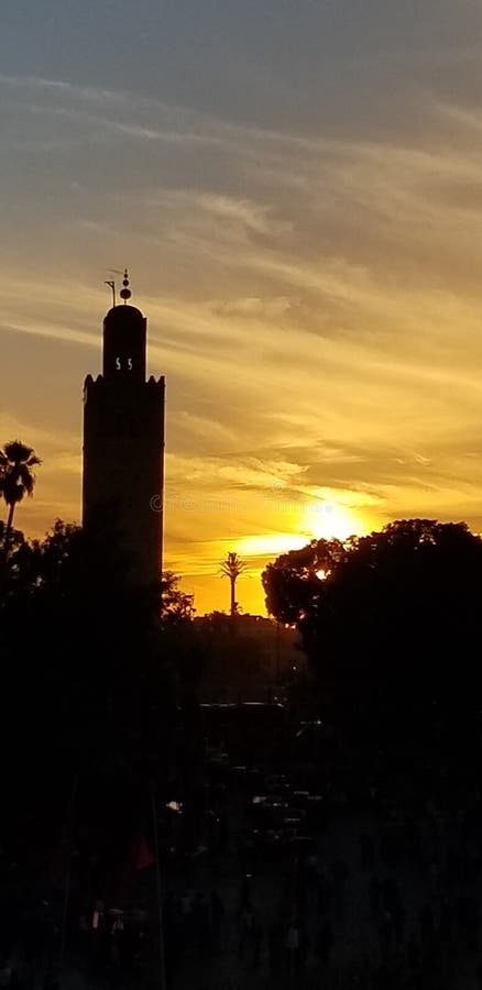 Sunset in Marrakech stock image. Image of sunset, market - 133739193