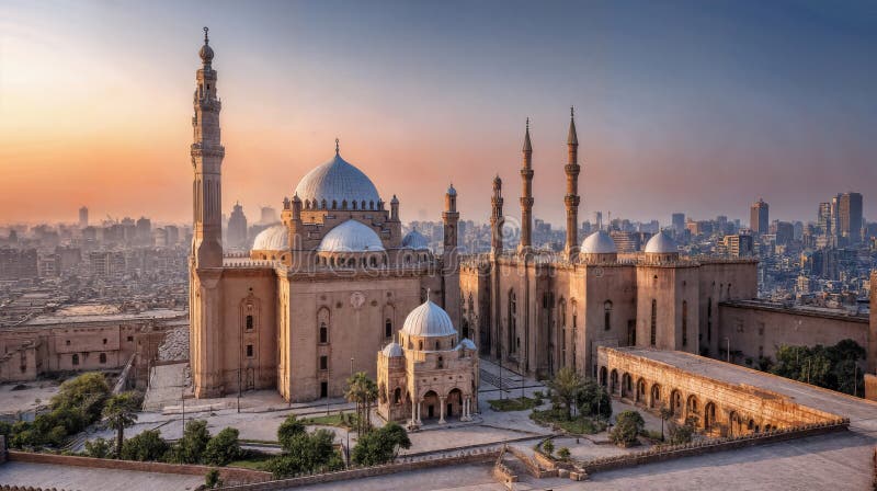 Mosque of Muhammad Ali in Cairo, Egypt Stock Illustration ...