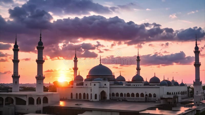 Mosque Sunset stock video. Video of middle, culture - 347182651