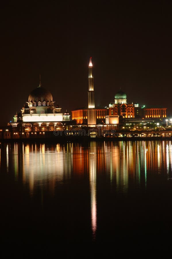 Mosque at night stock image. Image of architectural, celebrate - 300877