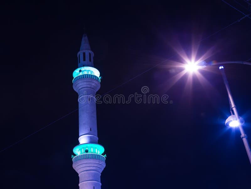 Mosque at Night in Amman, Jordan Stock Photo - Image of landmarks ...