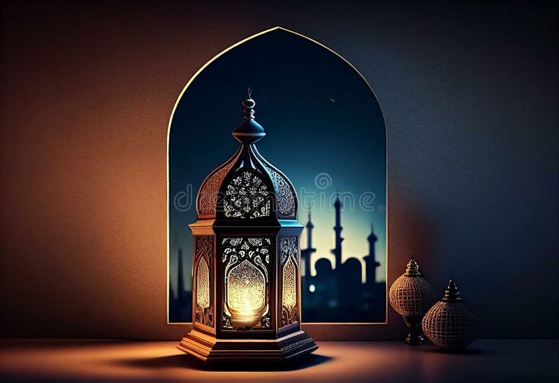 Mosque at Night Mosque in Night Stock Illustration - Illustration of ...