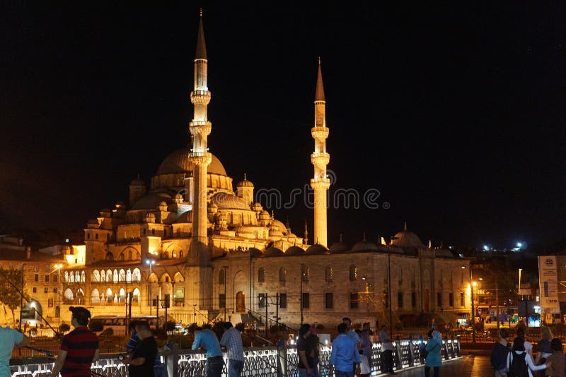 Mosque at night editorial photography. Image of dome - 60775512