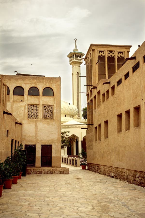 A mosque in old Dubai stock image. Image of islamic - 144285329