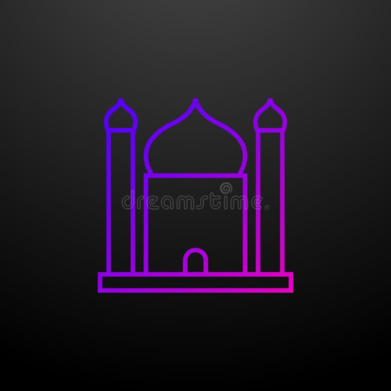 Mosque outline icon stock vector. Illustration of arab - 119566893