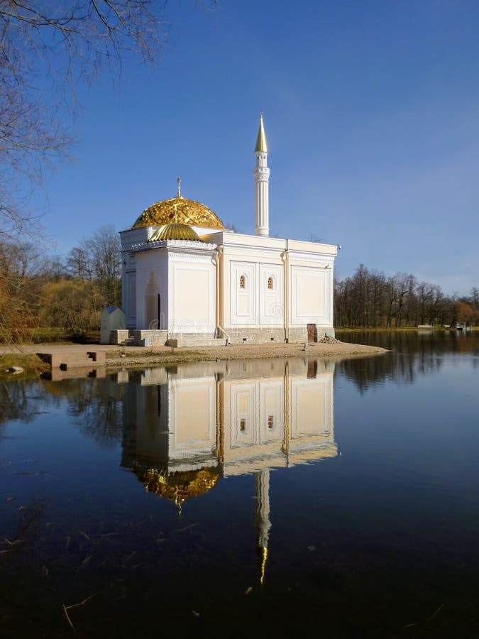 Mosque over the water stock image. Image of turkish, pond - 94130739