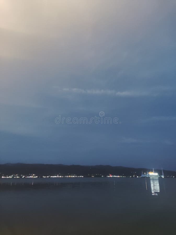 Mosque Panorama in Kendari City Stock Image - Image of skyline, light ...