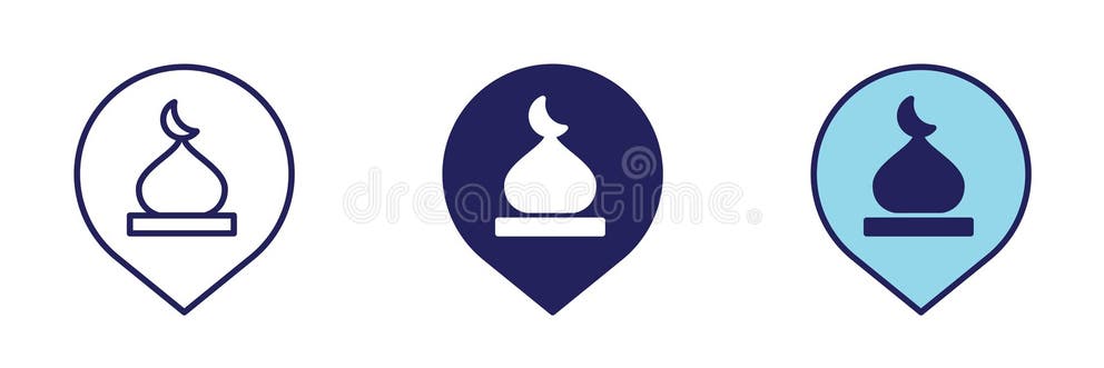 Mosque Pin Icon - Navigation Set Stock Vector - Illustration of ...